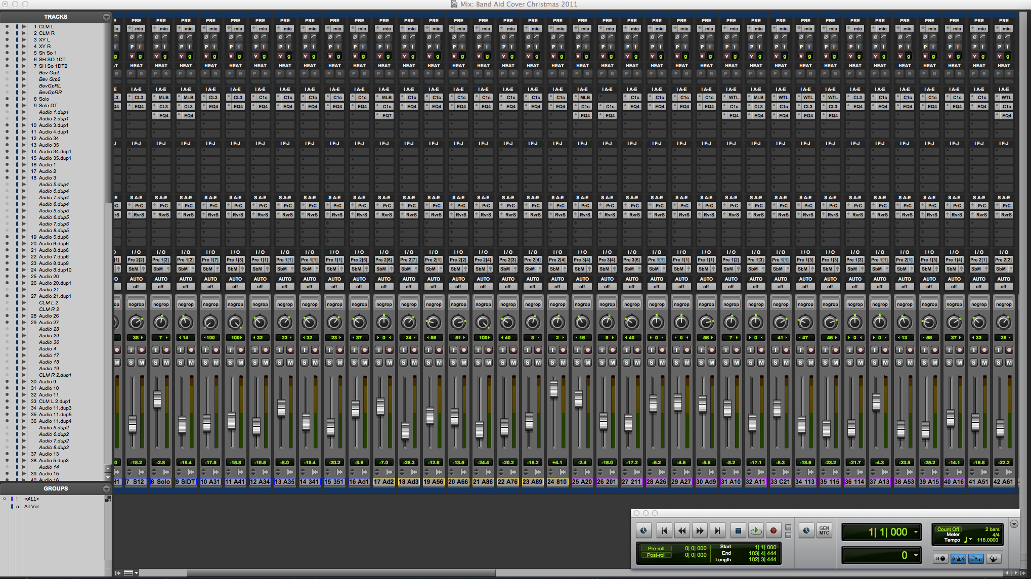 Pro Tools HD Mix Window 1 | Lawrence Harvey